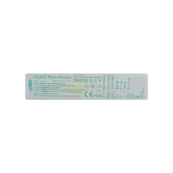 Alpha Flow IV Cannula (24 G) 1's Online at Best Price - Cannula
