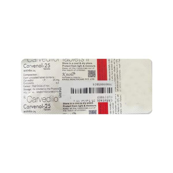 CARVENOL 25 Tablet 10's