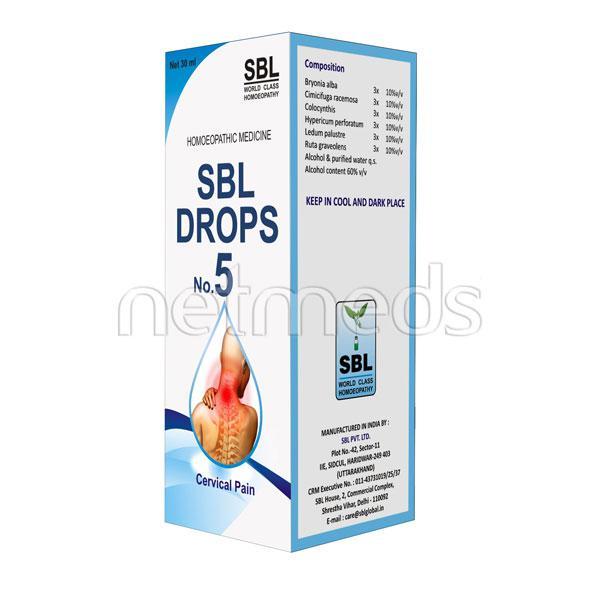 SBL Drops No.5 for Cervical Pain 30 ml online at best price-Homeopathy