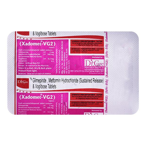XADOMET VG 2 Tablet 10's : Price, Uses, Side Effects | Netmeds