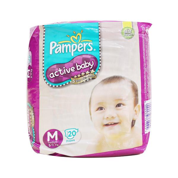 Buy Pampers Active Baby Diapers (M) 20's Online at Discounted Price ...
