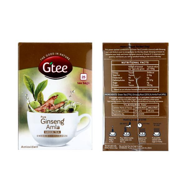 Buy GTEE Green Tea Bags - Ginseng 25's Online at Discounted Price | Netmeds