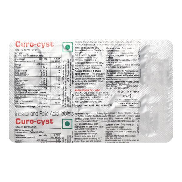 Buy CURO CYST Tablet 10's Online at Upto 25% OFF | Netmeds
