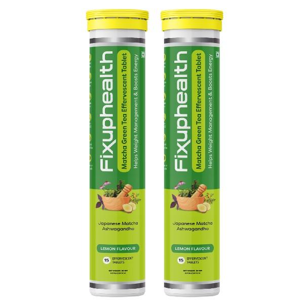 FixUpHealth Matcha Green Tea Effervescent Tablet - Lemon Flavour (Pack ...