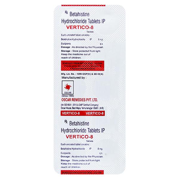 Buy VERTICO 8 Tablet 10's Online at Upto 25% OFF | Netmeds