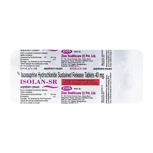 ISOLAN SR Tablet 10's Price, Uses, Side effects, Substitutes | Netmeds
