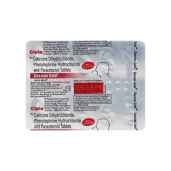 CHESTON COLD NEW (SILVER) Tablet 10's Price, Uses, Side effects ...