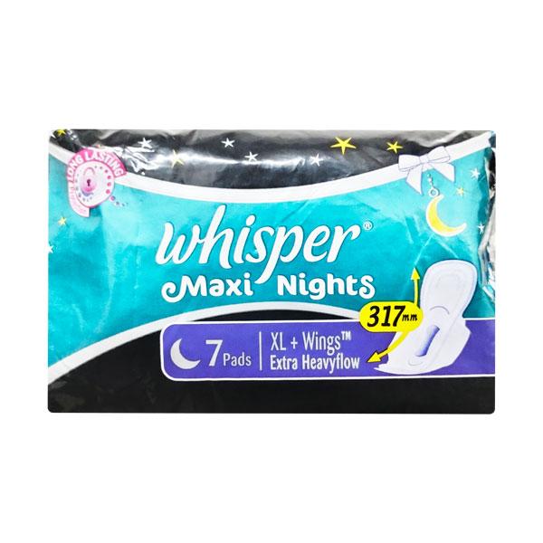 Whisper Maxi Nights Wings Sanitary Pads (XL+) 7's Online at Best Price ...