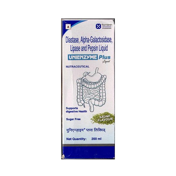 UNIENZYME PLUS SAUNF FLAVOUR SUGAR FREE Liquid 200ml : Uses, Side ...