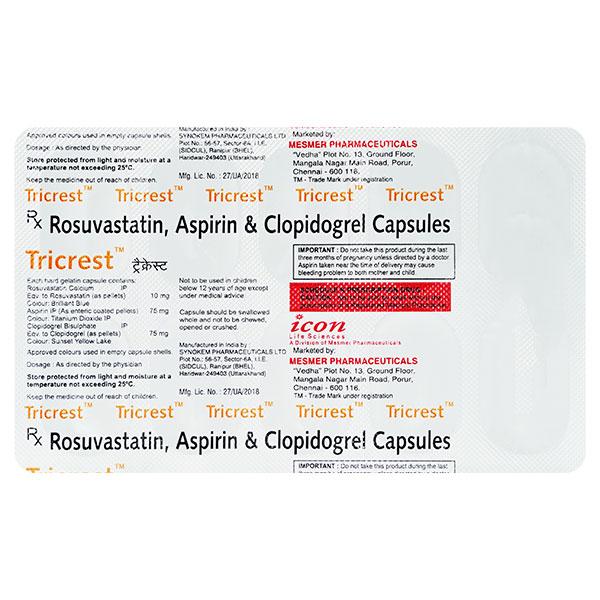 TRICREST Capsule 10's Price, Uses, Side effects, Substitutes | Netmeds