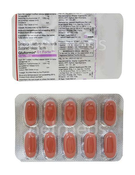 Gluformin G1 Forte New Tablet 10'S : Uses, Side Effects, Price | Netmeds