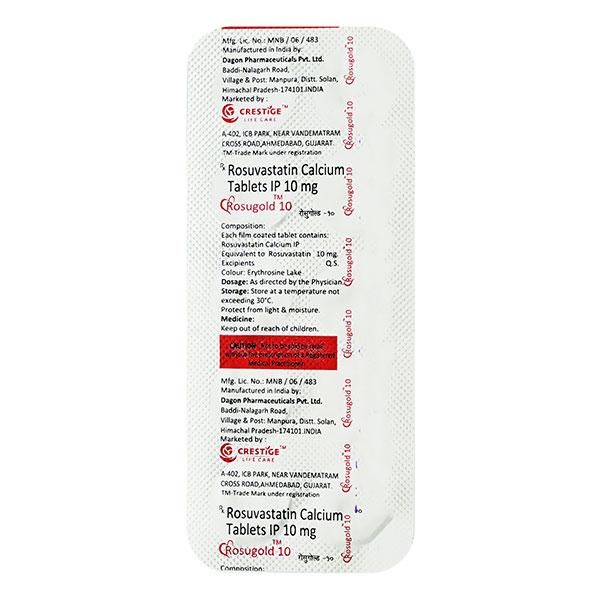 ROSUGOLD 10 Tablet 10's Price, Uses, Side effects, Substitutes | Netmeds