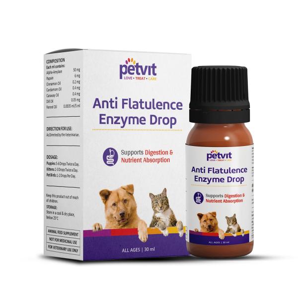 Petvit Anti Flatulence Enzyme Drop 30 ml Online at Best Price - Petfood