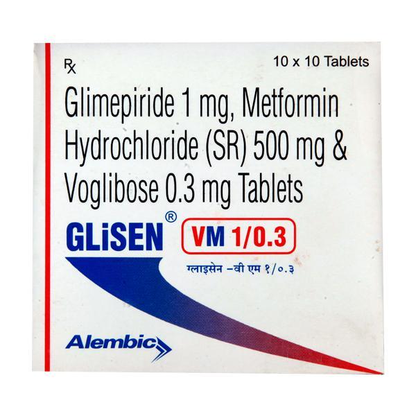Glisen VM 1/0.3mg Tablet 10'S