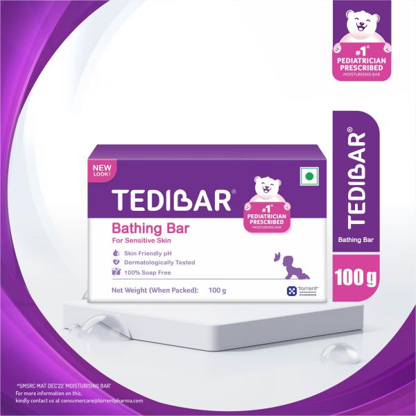 TEDIBAR Bathing Bar 100g - Gentle Cleansing Bar for Delicate Skin | Netmeds