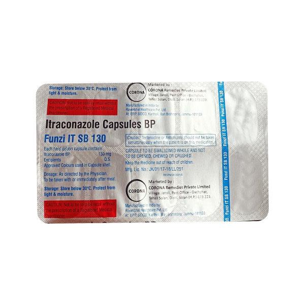 FUNZI IT SB 130 Capsule 10's Price, Uses, Side effects, Substitutes ...