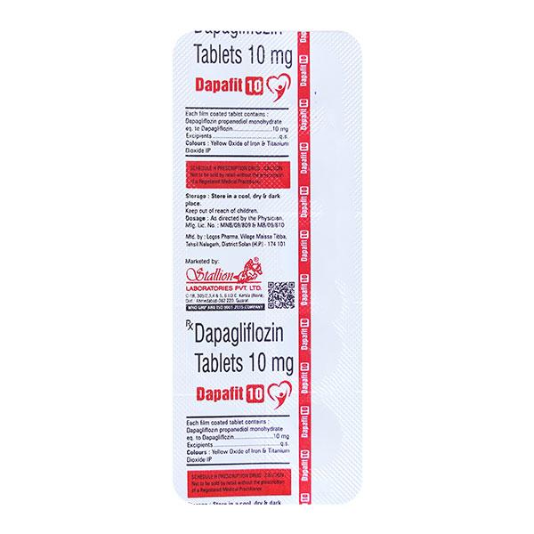 DAPAFIT 10 Tablet 10's Price, Uses, Side effects, Substitutes | Netmeds