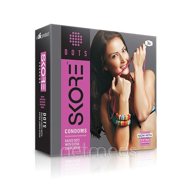 Skore Dots with Extra Lubrication & Vanilla Scented 3's Online at Discounted Price | Netmeds