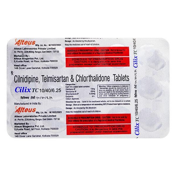 CILIX TC 10/40/6.25 Tablet 15's : Price, Uses, Side Effects | Netmeds