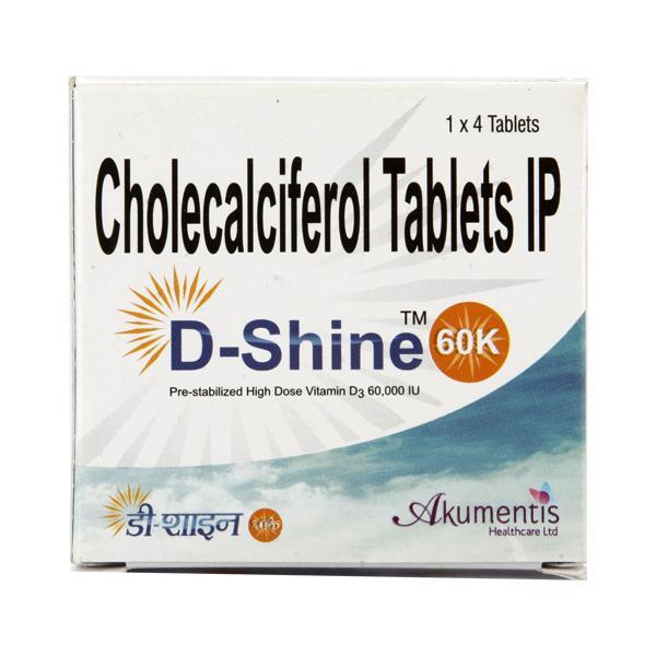 D Shine 60K Tablet 4'S Price, Uses, Side effects, Substitutes | Netmeds