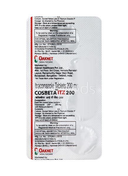 Cosbeta Itz 200mg Tablet 7'S