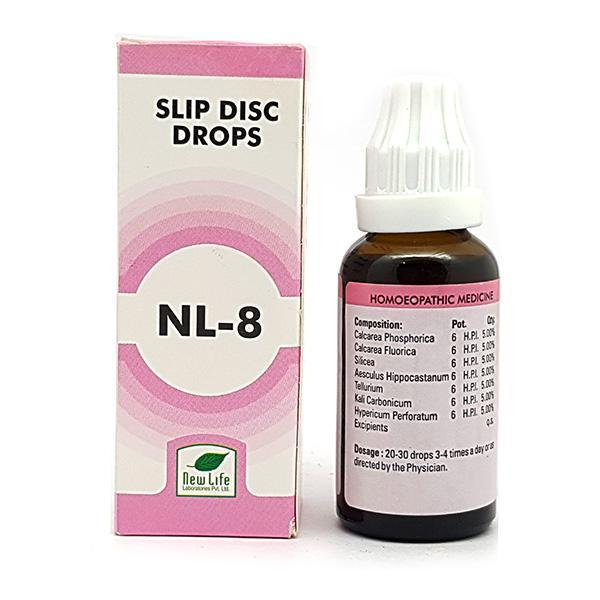 Buy New Life NL-8 Slip Disc Drops 30 ml online at best price-Homeopathy