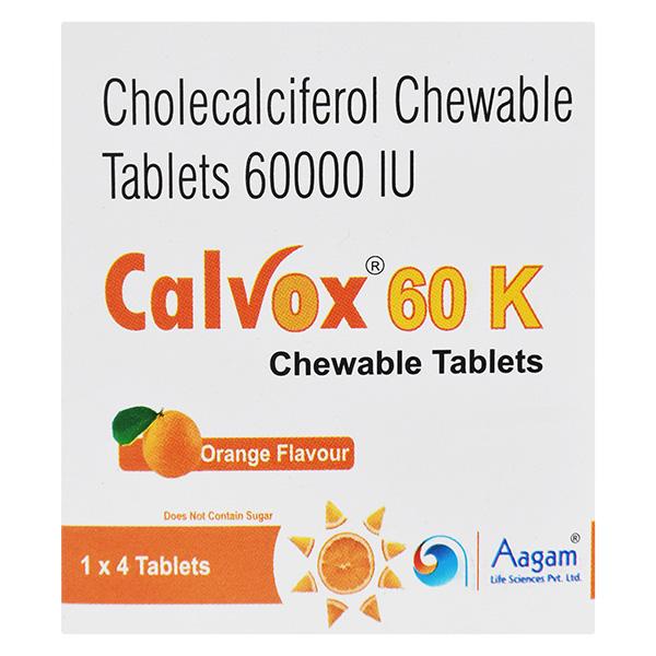 CALVOX 60K ORANGE FLAVOUR Chewable Tablet 4's