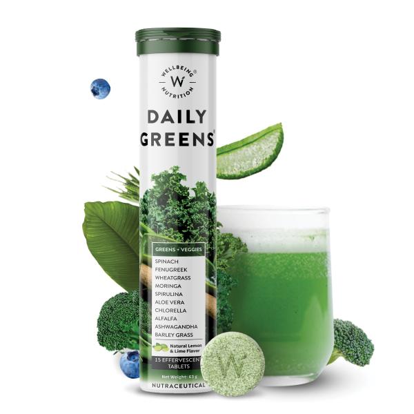 Buy Wellbeing Nutrition Daily Greens Effervescent Tablet 15's Online at ...