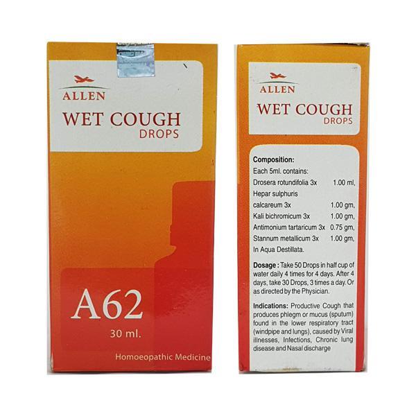 Allen A62 Wet Cough Drops 30 ml online at best price-Homeopathy