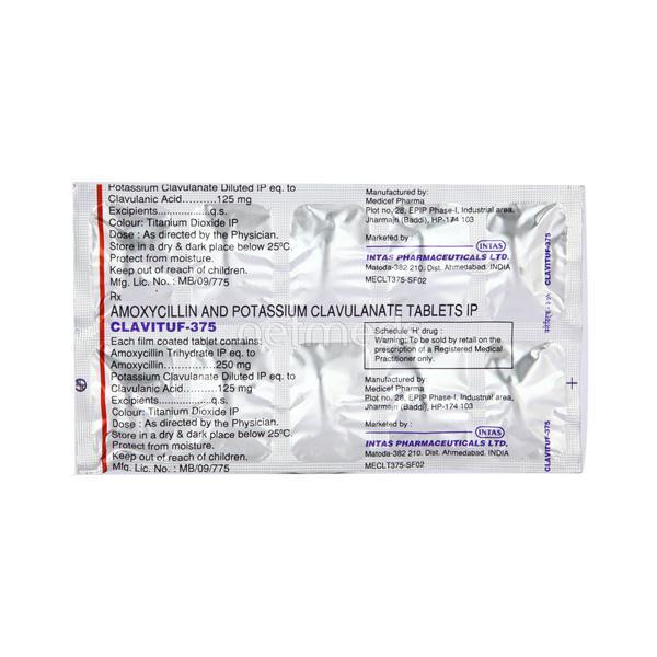 Clavituf 375mg Tablet 10'S : Uses, Side Effects, Price | Netmeds