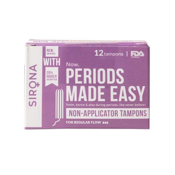 Buy Sirona FDA Approved Non Applicator Tampon - Regular Flow 12's ...