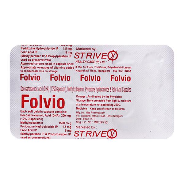 FOLVIO Capsule 10's Price, Uses, Side effects, Substitutes | Netmeds