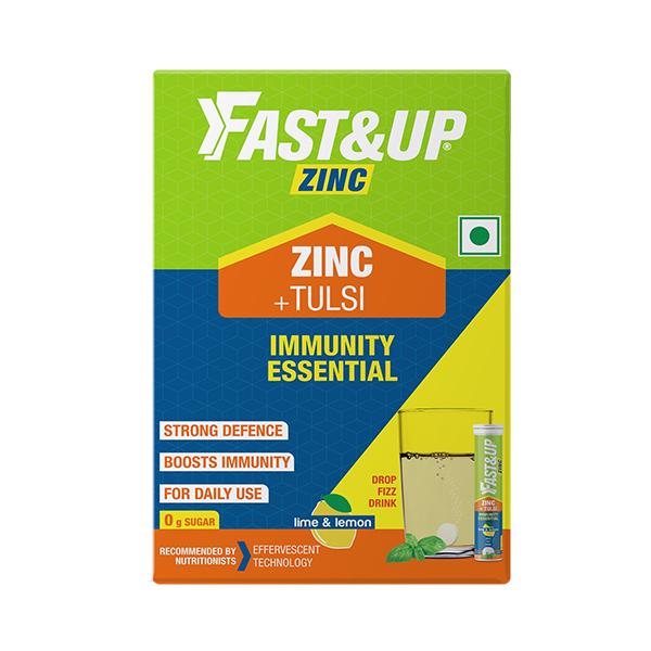Buy Fast&Up Zinc + Tulsi Effervescent Tablet - Lime & Lemon Flavour ...