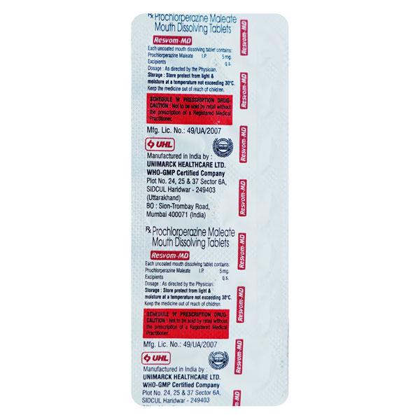 RESVOM MD Tablet 10's Price, Uses, Side effects, Substitutes | Netmeds