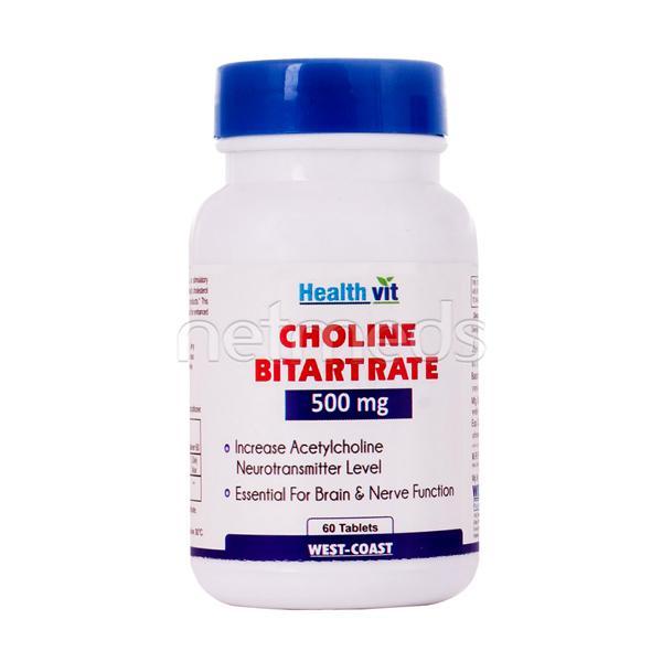 Healthvit Choline Bitartrate 500 Mg Tablets 60'S online at best price ...