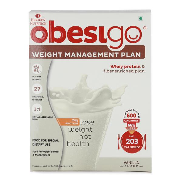 Buy Hexagon Nutrition Obesigo Powder - Vanilla Shake Flavour (Pack of 7 ...