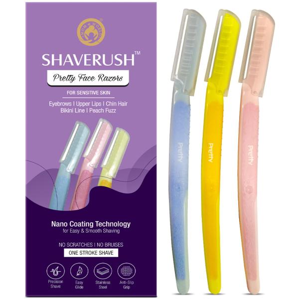 Mom & World ShaveRush Women Pretty Face Razors For Sensitive Skin (Pack ...
