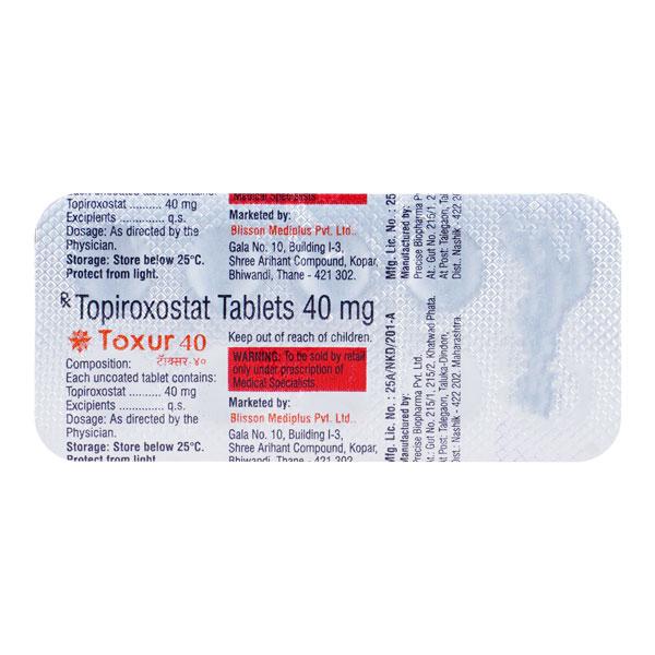 TOXUR 40 Tablet 10's Price, Uses, Side effects, Substitutes | Netmeds
