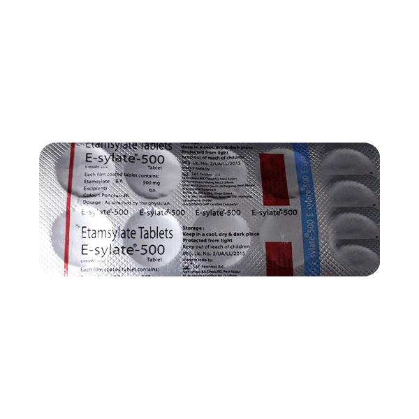 E SYLATE 500mg Tablet 10's Price, Uses, Side effects, Substitutes | Netmeds