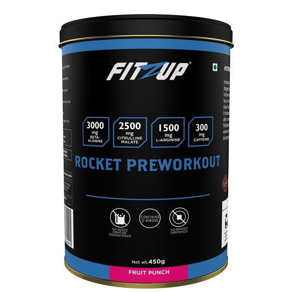 Fitzup Rocket Pre Workout Powder Fruit Punch Flavour 450 gm online at ...