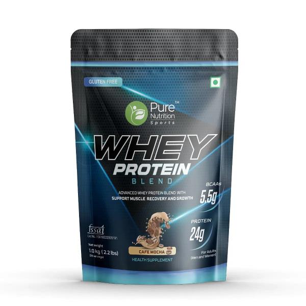 Pure Nutrition Whey Blend Protein Powder - Cafe Mocha Flavour 1 kg ...