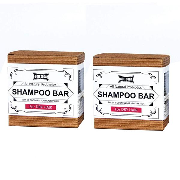 Goli Soda All Natural Probiotic Shampoo Bar for Dry Hair (Pack of 2 x ...