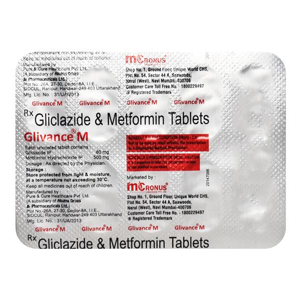 GLIVANCE M 80/500mg Tablet 10's