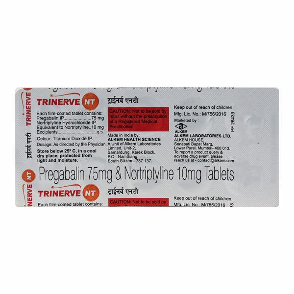 Buy TRINERVE NT Tablet 10's Online at Upto 25% OFF | Netmeds