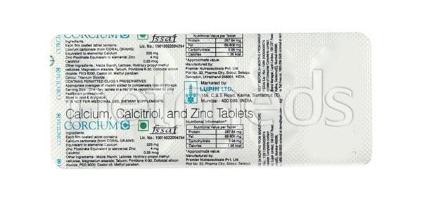 Corcium C Tablet 10'S : Uses, Side Effects, Price | Netmeds