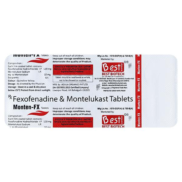 Buy MONTEN FX Tablet 10's Online at Upto 25% OFF | Netmeds
