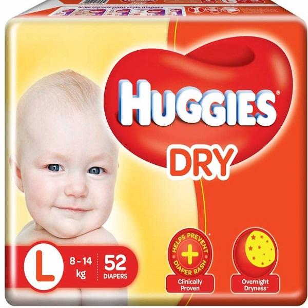 Huggies Dry Diapers (Large) 52's Offers Long-lasting Dryness and Comfort | Netmeds