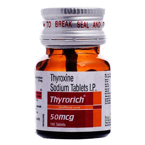 Thyrorich 50mcg Tablet 100'S Price, Uses, Side effects, Substitutes ...