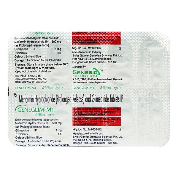 GENEGLIM M 1 Tablet 10's