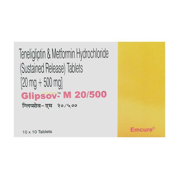 Glipsov M 20/500mg Tablet 10'S